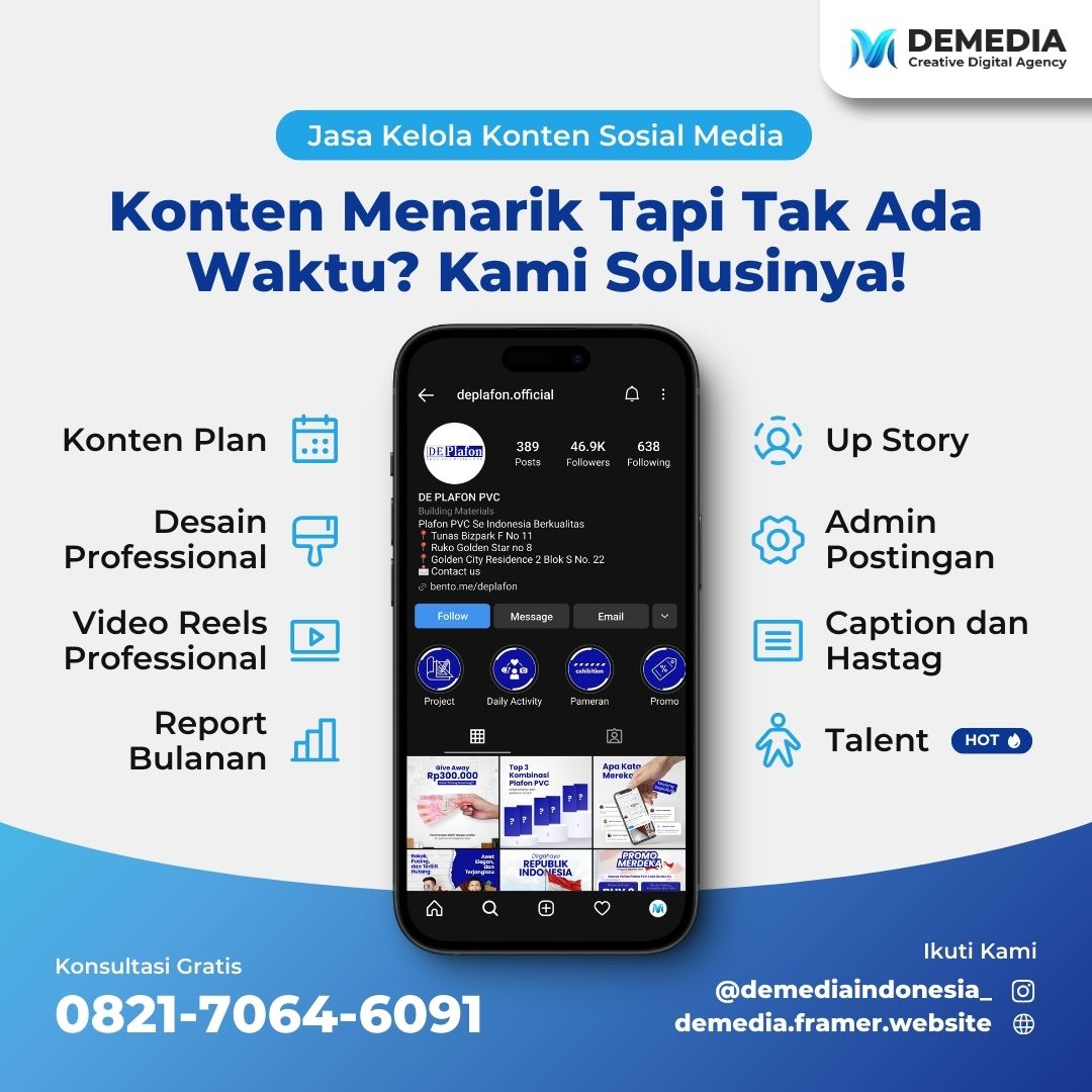 Jasa Kelola Sosial Media Bali, WA 0821-7064-6091 - Demedia